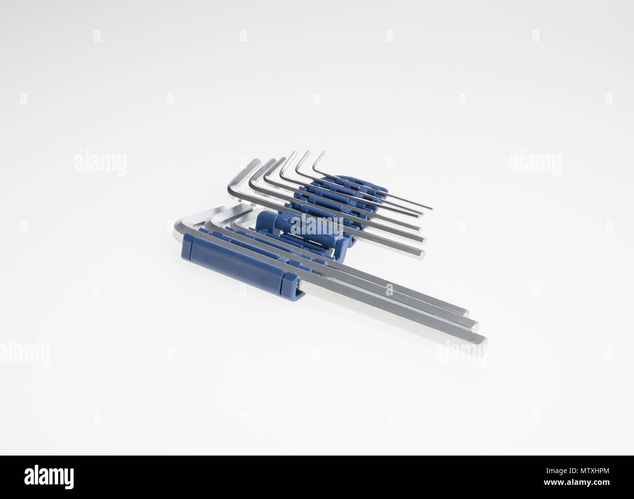 Allen key or allen wrench key set on a background hi-res stock ...