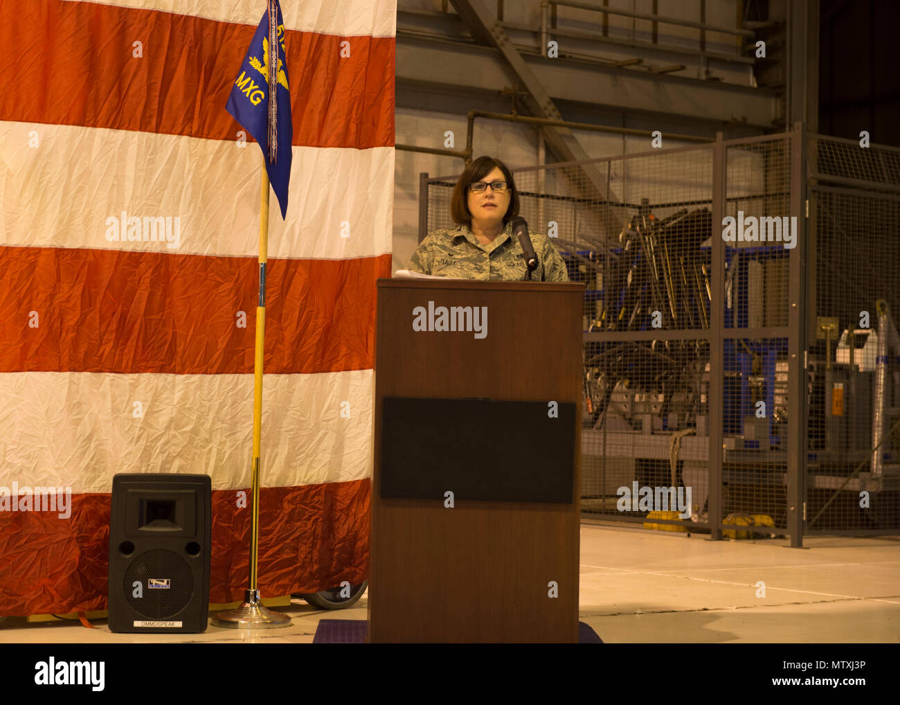 Col. Sherry L. Teague, 512th Maintenance Group commander, speaks during ...