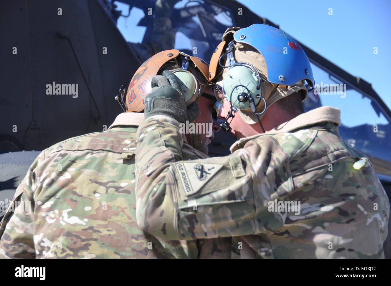 Pfc. Joshua Smith, right, assigned to the 127th Aviation Support ...
