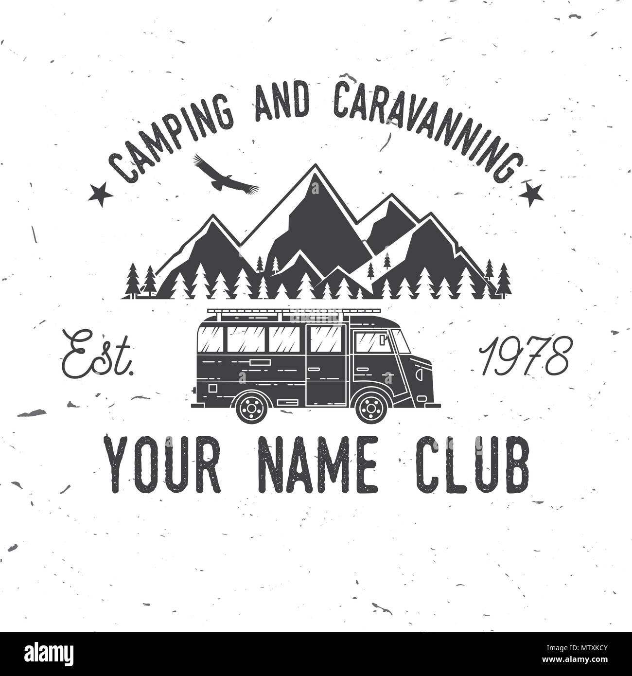 Camping and caravaning club. Vector illustration. Concept for shirt or ...