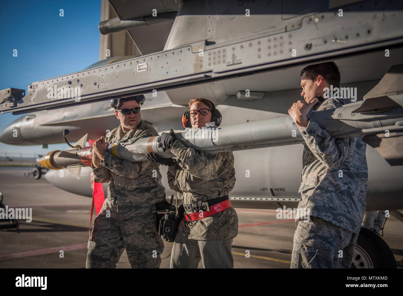 U.S. Air National Guard Weapons Specialist, from the 138th Fighter Wing ...