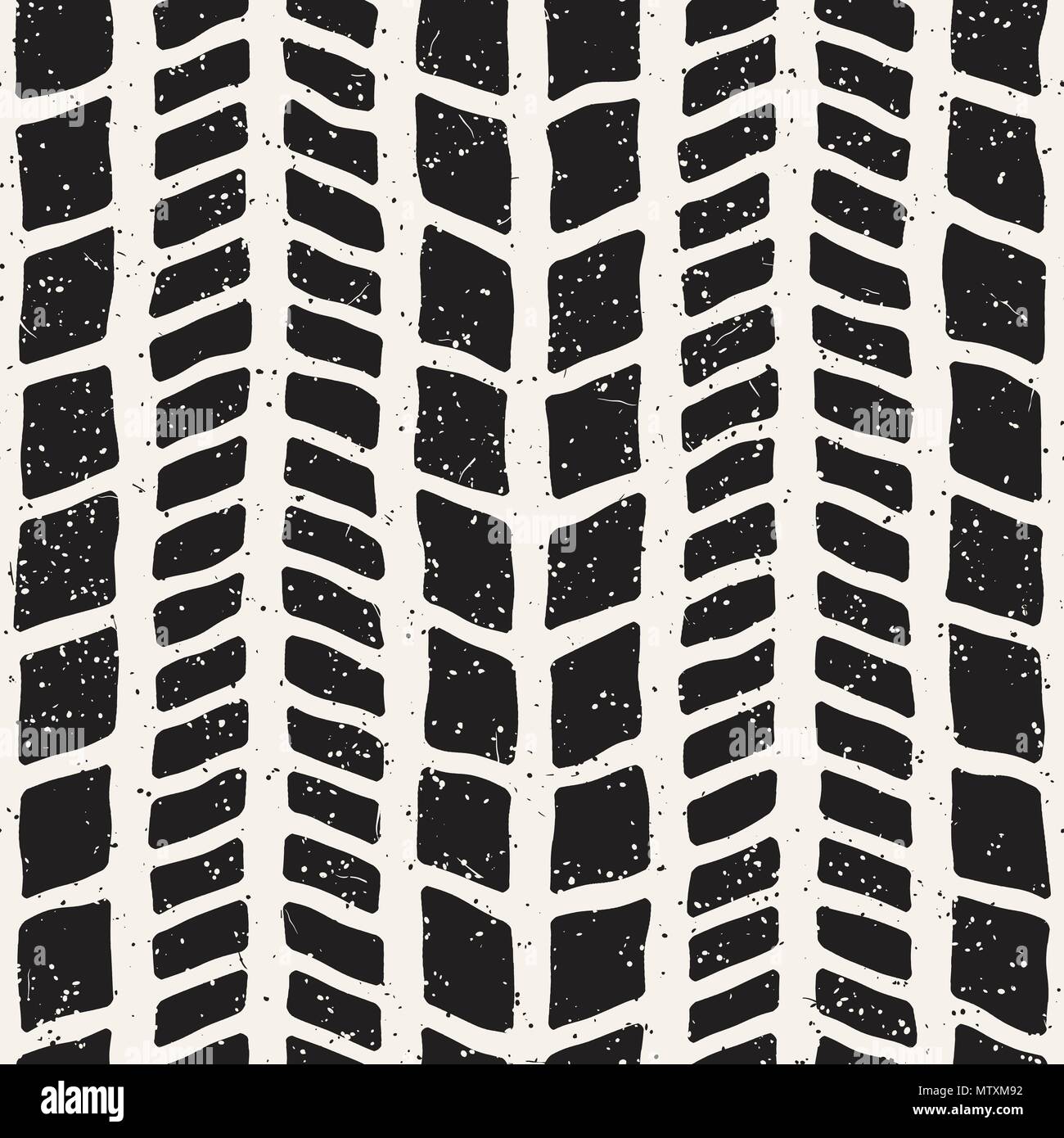 Hand drawn lines seamless grungy pattern. Abstract geometric repeating ...