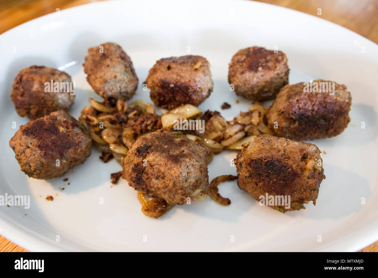Making meatballs in a kitchen Stock Photo - Alamy