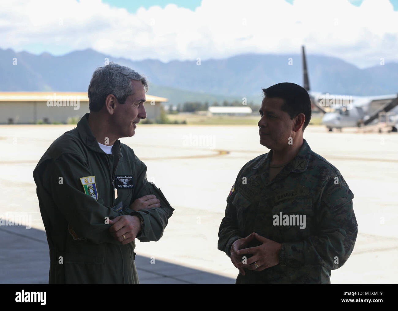 Maj. Gen. Alcides Barbacovi, Brazil (Left), and Colonel Ronier Ramirez ...