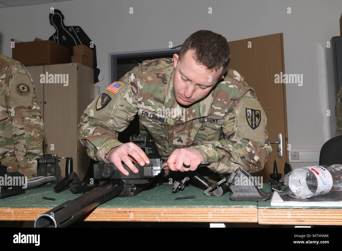 Soldiers in the Small Arms Trainer Course performed clearing ...