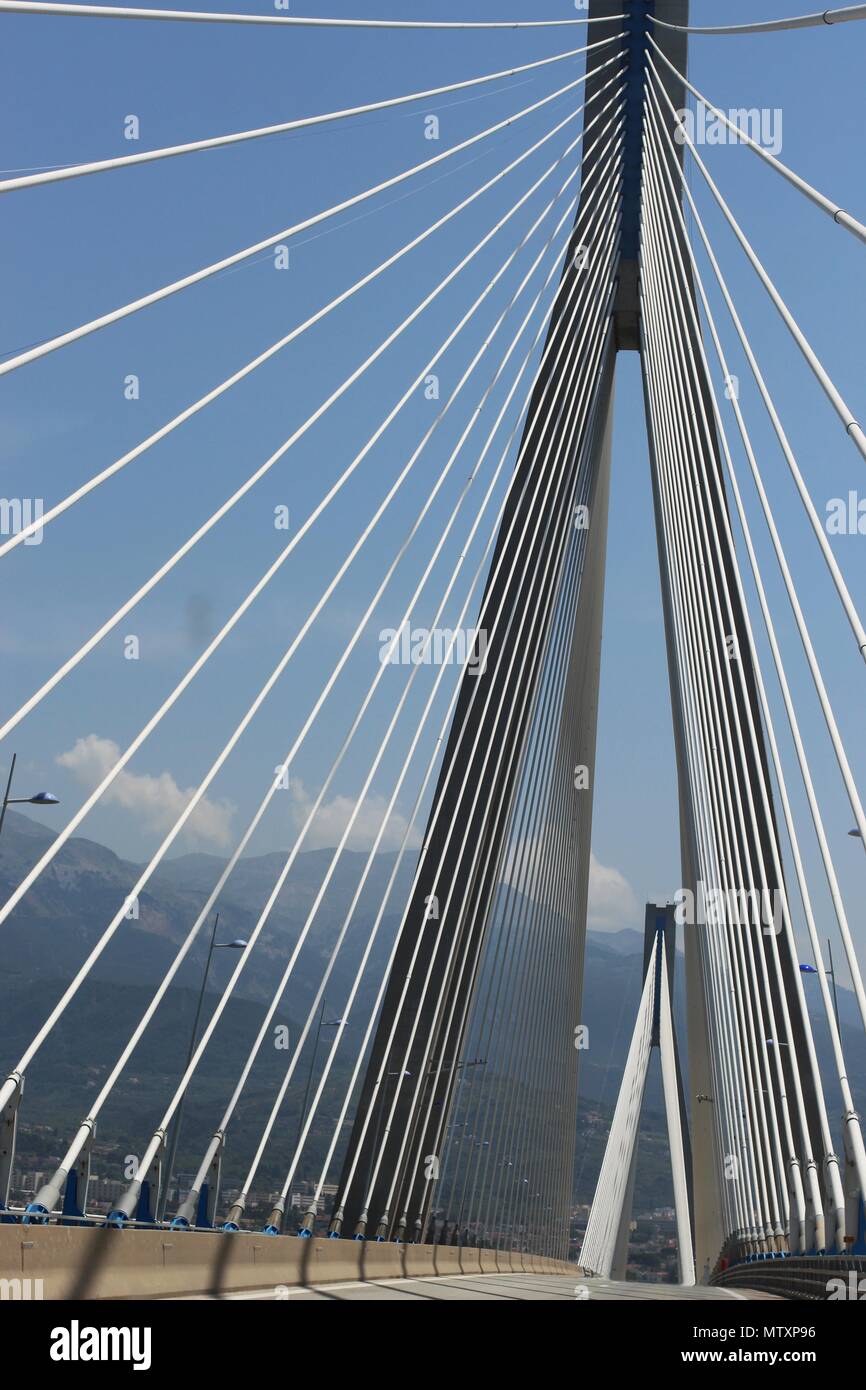 Under the world's third longest cable-stayed deck Charilaos Trikoupis ...