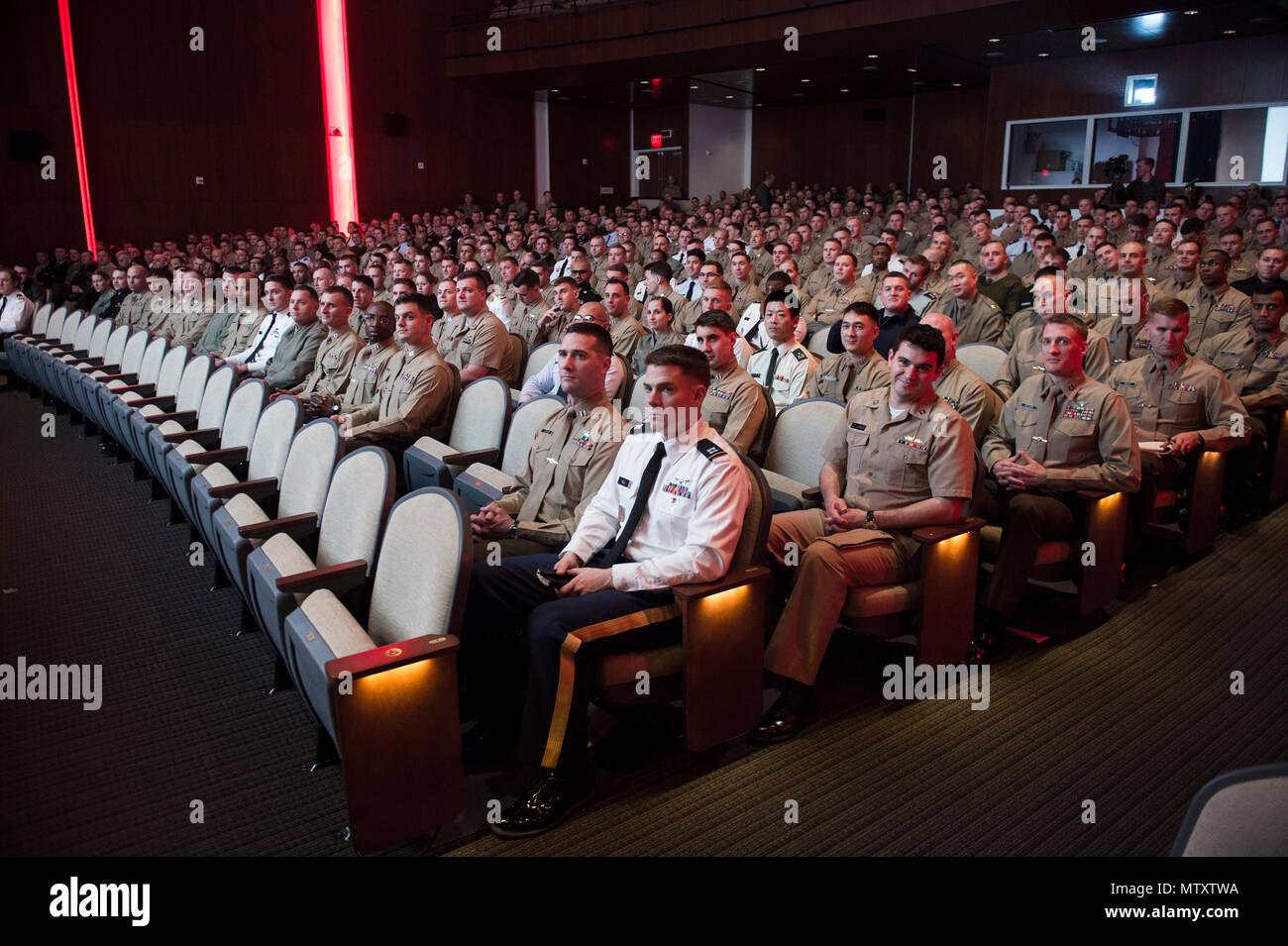 Students and faculty of Marine Corps University (MCU) attend the Gen ...