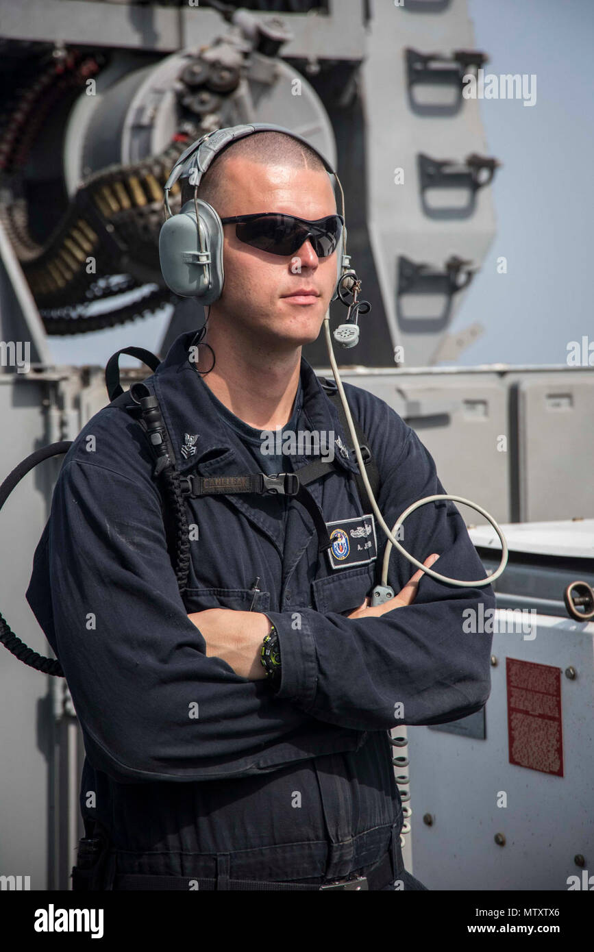 ARABIAN GULF (April 25, 2017) Fire Controlman 1st Class Adam Jeppesen ...