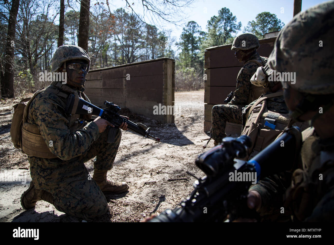 U.S. Marines with Company F (Fox Co.), Marine Combat Training Battalion ...
