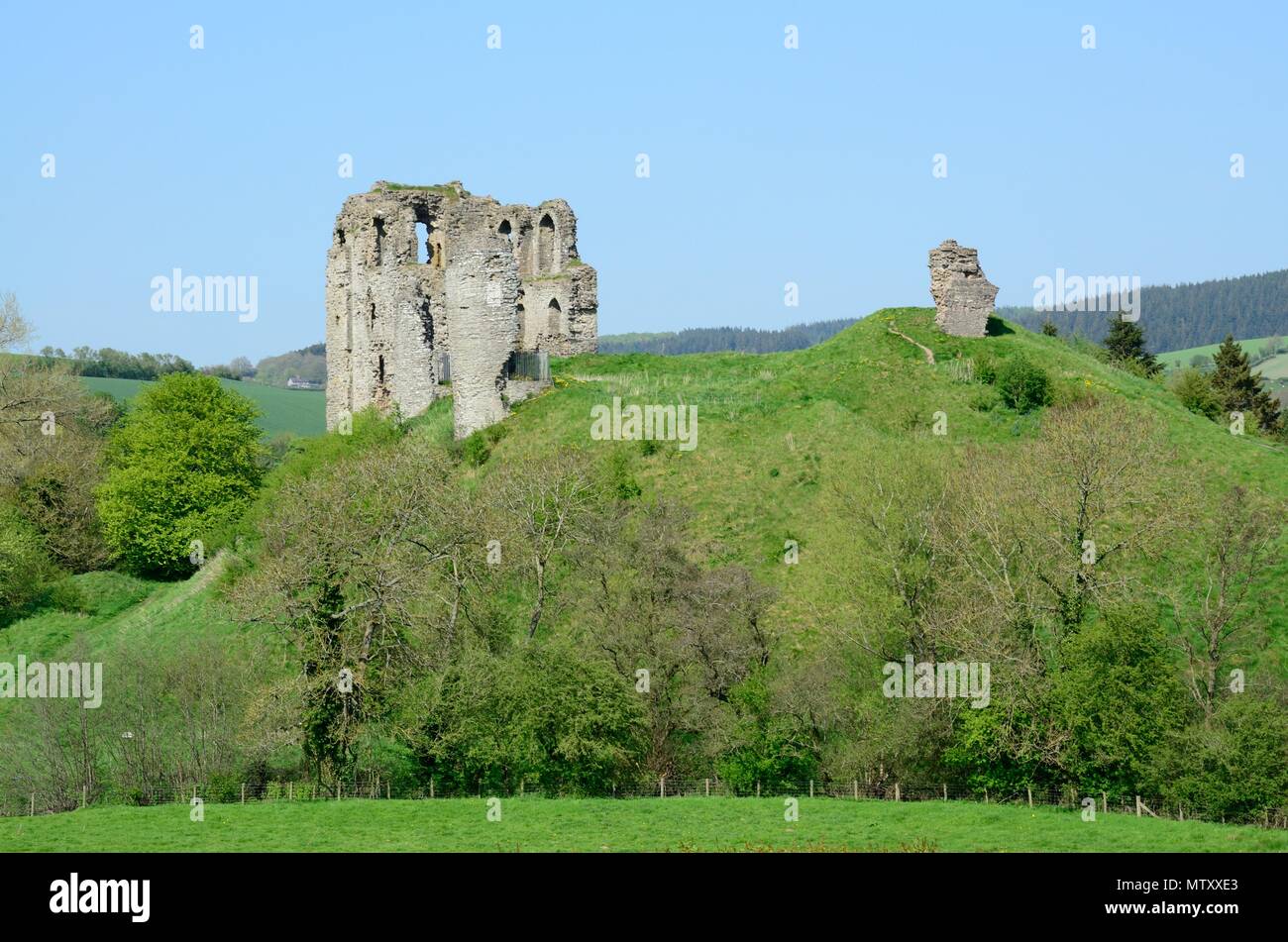 Clun Castle Medieval castle ruins Clun Shropshire England UK Stock ...