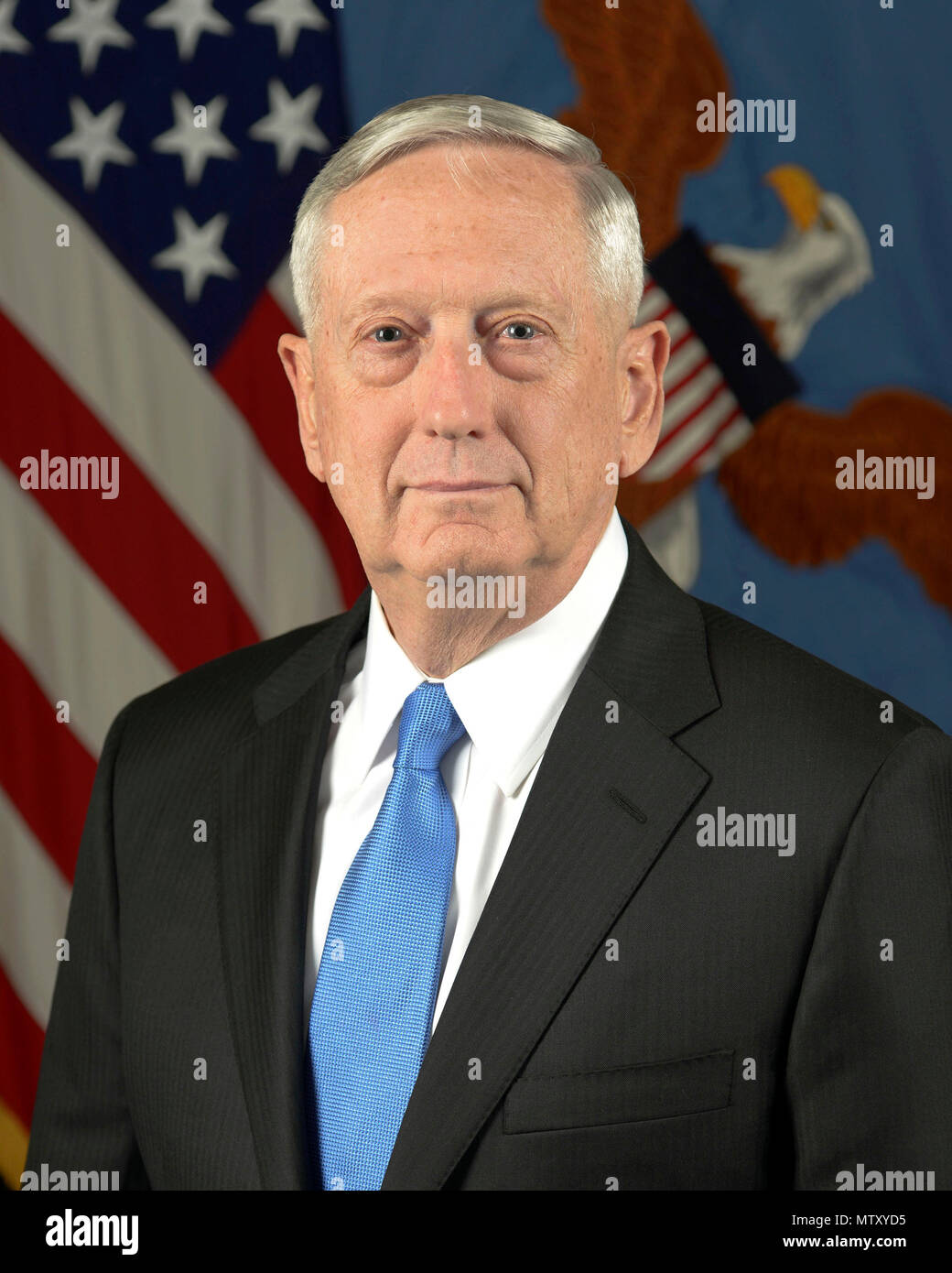 James N. Mattis, the 26th Secretary of Defense, poses for his official ...