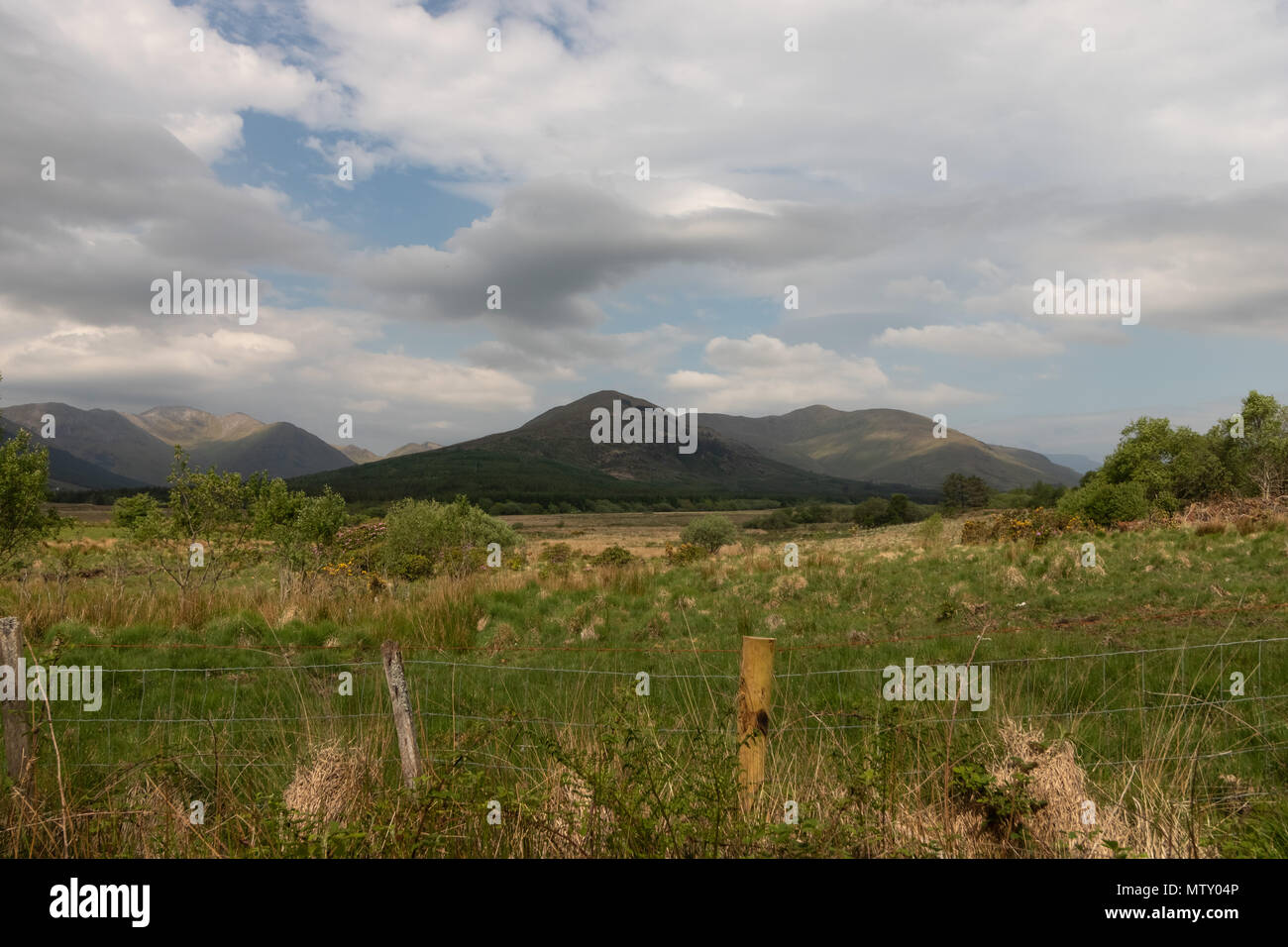Rural landscape in Connemara, Co Galway, Ireland, summertime, mountain ...