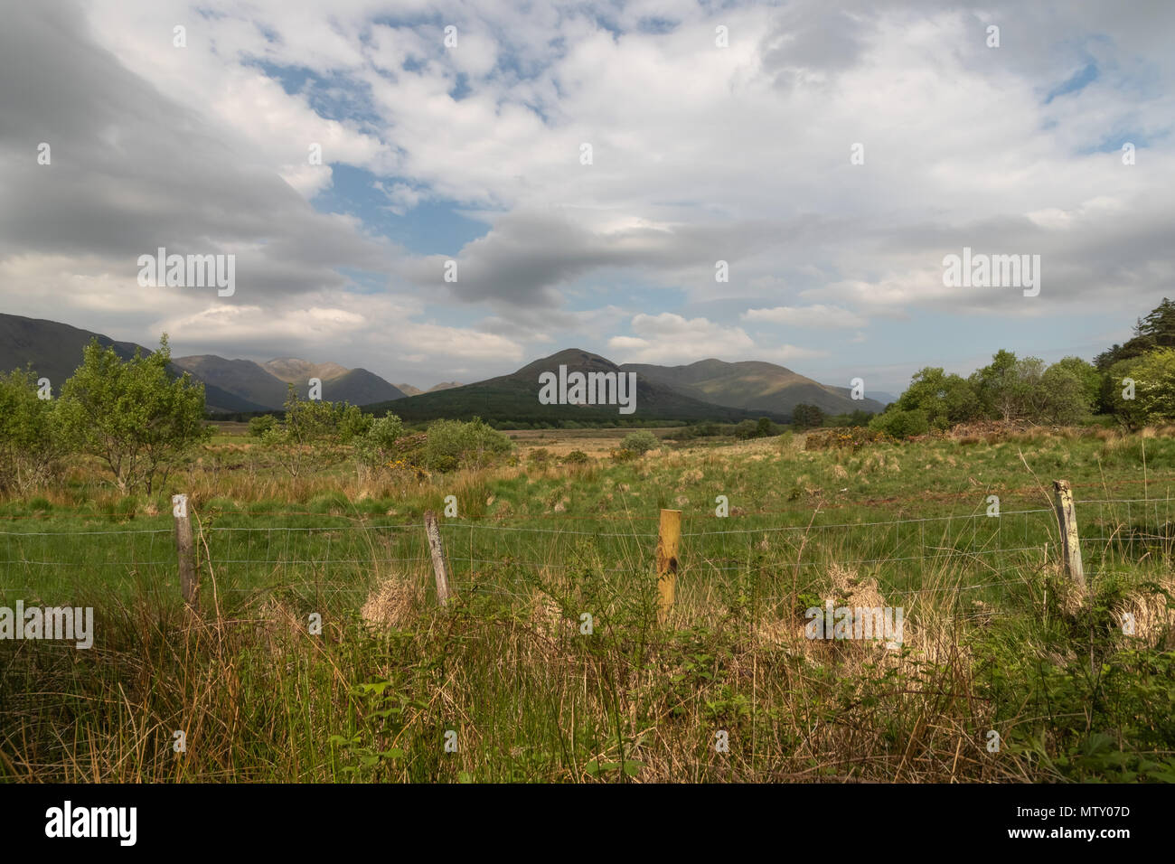 Rural landscape in Connemara, Co Galway, Ireland, summertime, mountain ...