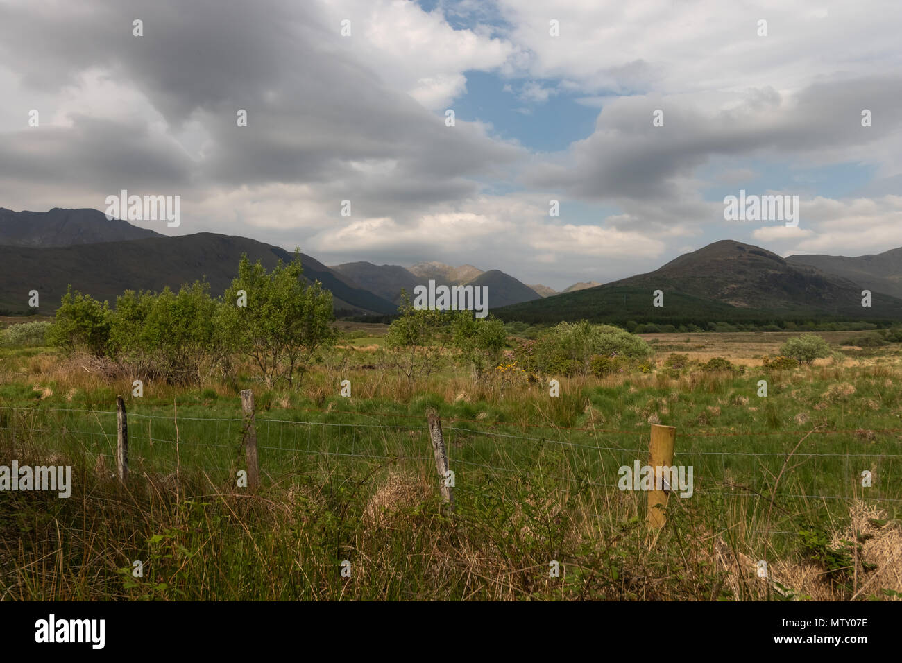 Rural landscape in Connemara, Co Galway, Ireland, summertime, mountain ...