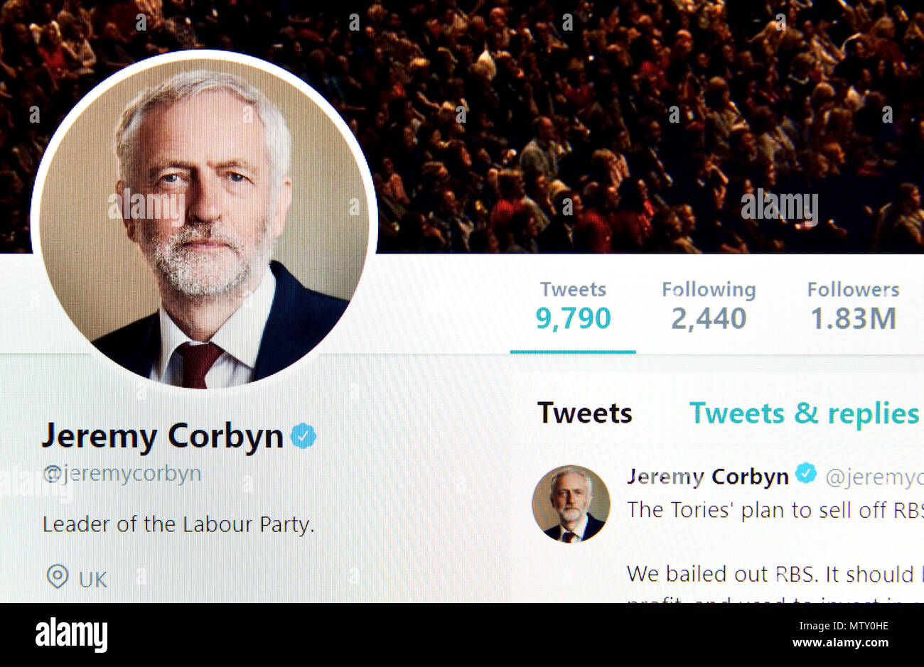 Jeremy corbyn profile hi-res stock photography and images - Alamy