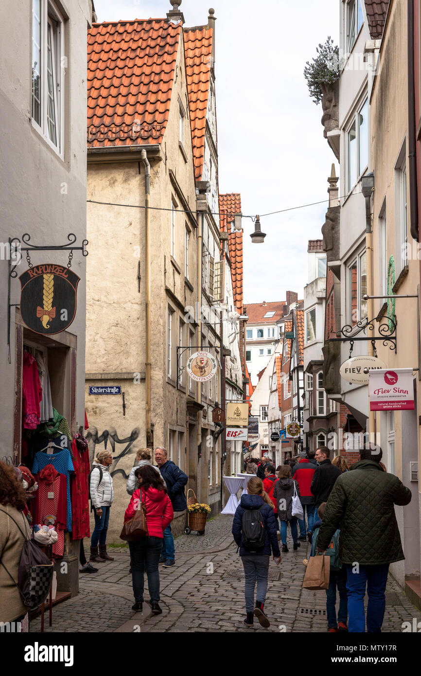 the lane Schnoor in the Schnoor neighbourhood, the medieval centre of ...