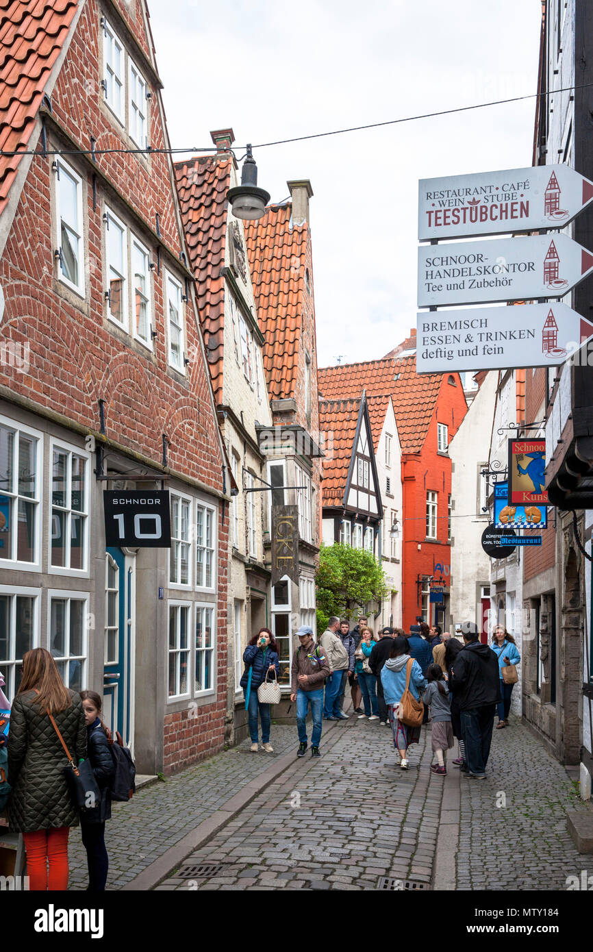 the lane Schnoor in the Schnoor neighbourhood, the medieval centre of ...