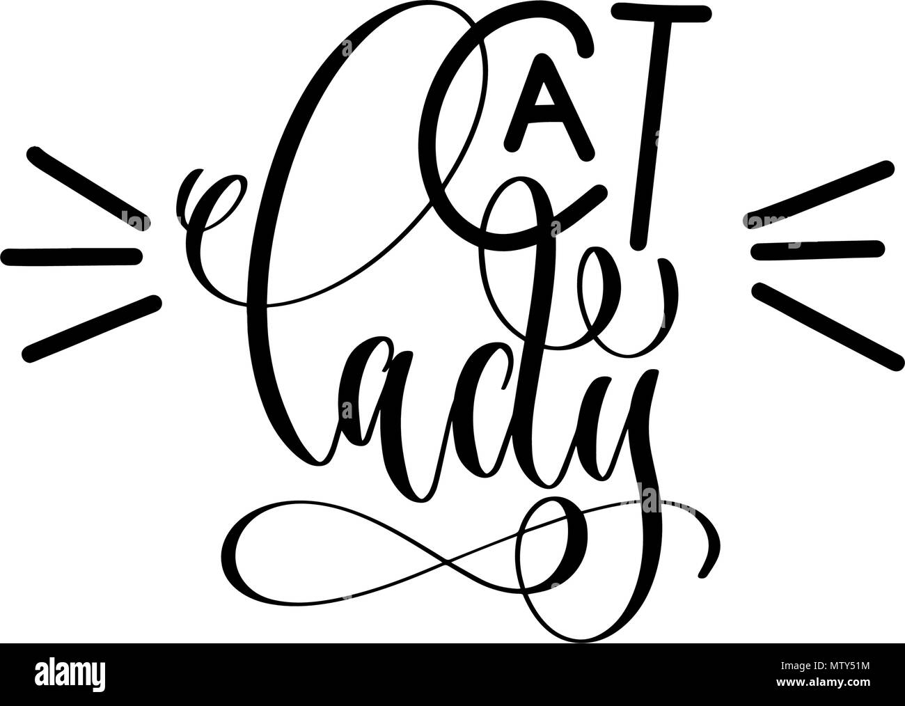 cat lady - hand lettering inscription text about animal Stock Vector ...