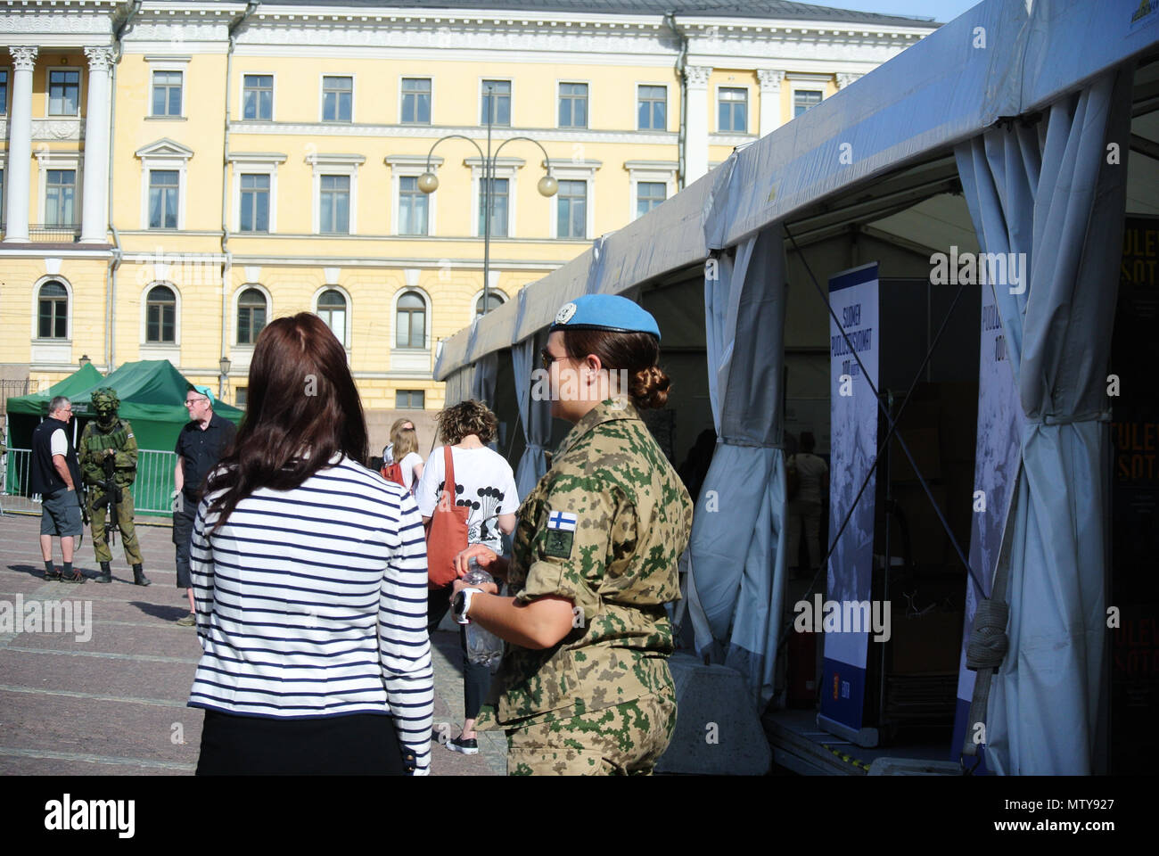 Finnish Defence Forces 100 Festival underway in Helsinki Stock Photo ...
