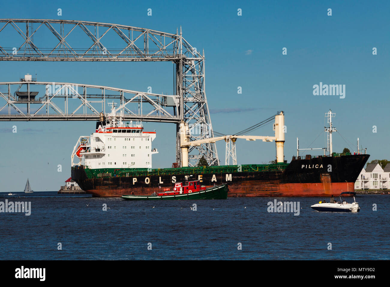 DULUTH, MINNESOTA, USA - August 21, 2016: The cargo ship Pilica ...