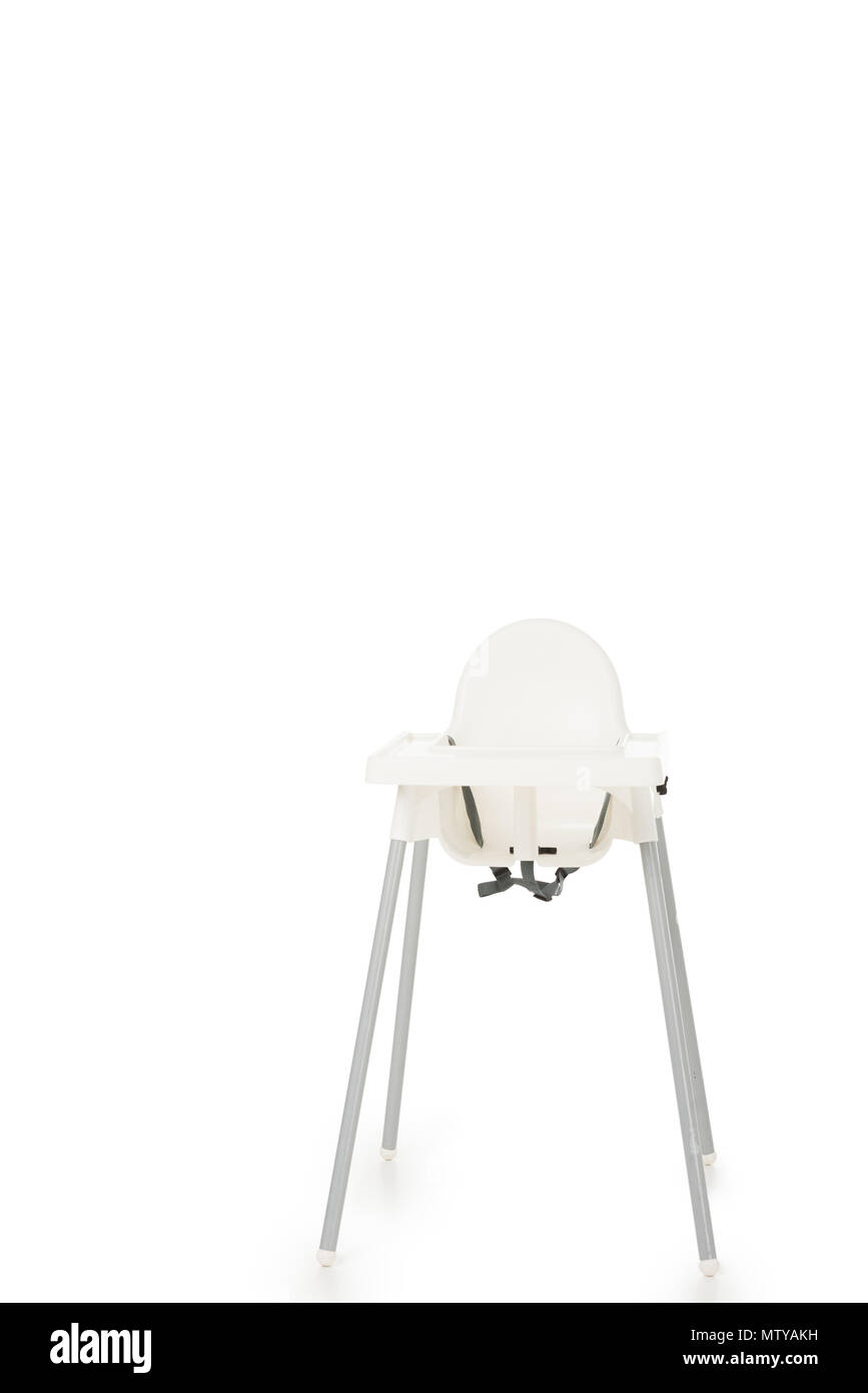 vertical shot of highchair isolated on white background Stock Photo - Alamy