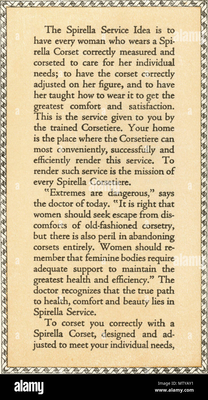 . English: a advertising for spirella corset . 1924. Spirella 569 ...