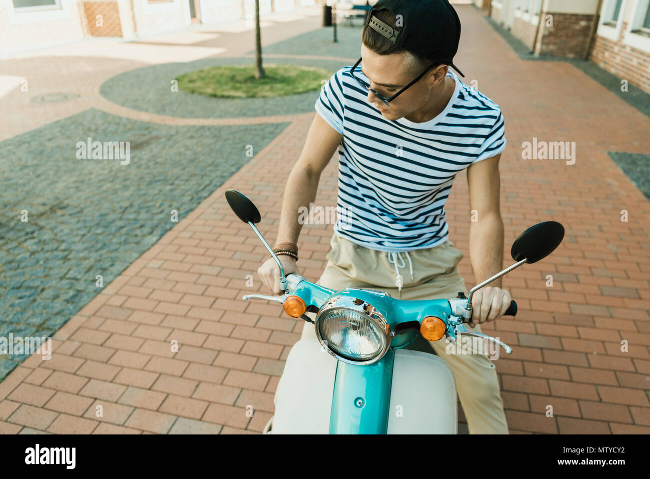 Stylish moped hi-res stock photography and images - Alamy