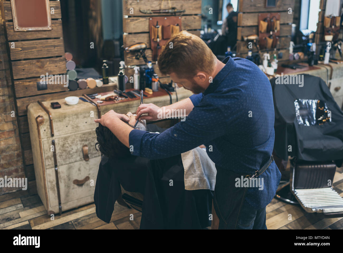 Retro shaving foam in barber hi-res stock photography and images - Alamy