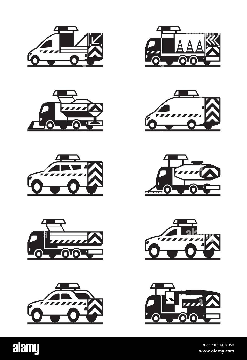 Road maintenance vehicles - vector illustration Stock Vector Image ...