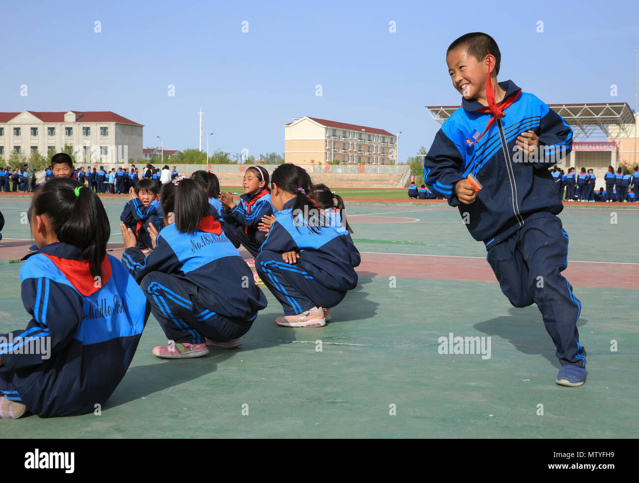 Xinjian, Xinjian, China. 31st May, 2018. Beitun, CHINA-Kids celebrate ...
