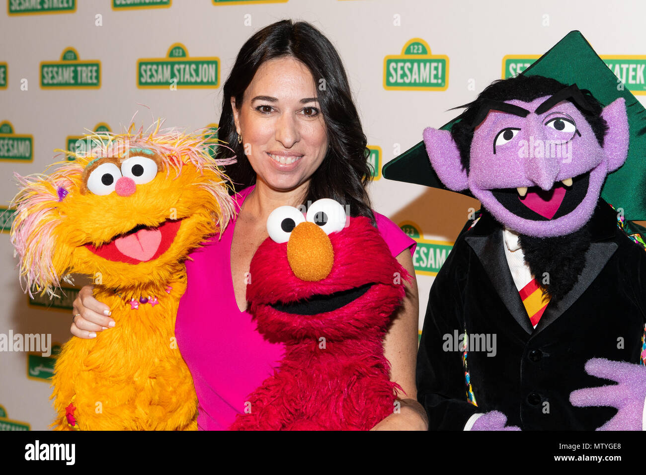 Melissa Gerstein with Zoe, Elmo and The Count at the Sesame Workshop's ...
