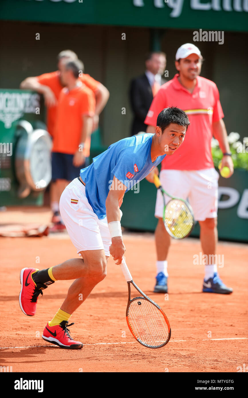 Paris, France. 30th May, 2018. Kei Nishikori (JPN) Tennis : Kei Nishikori of Japan during a ...