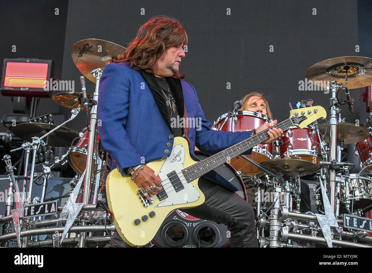 Irvine, CA, USA. 31st May, 2018. Brian Wheat with Tesla plays their 1st ...