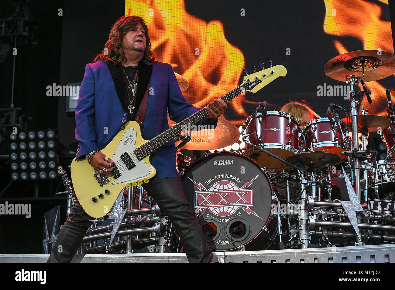 Irvine, CA, USA. 31st May, 2018. Dave Rude Tesla plays their 1st leg of ...