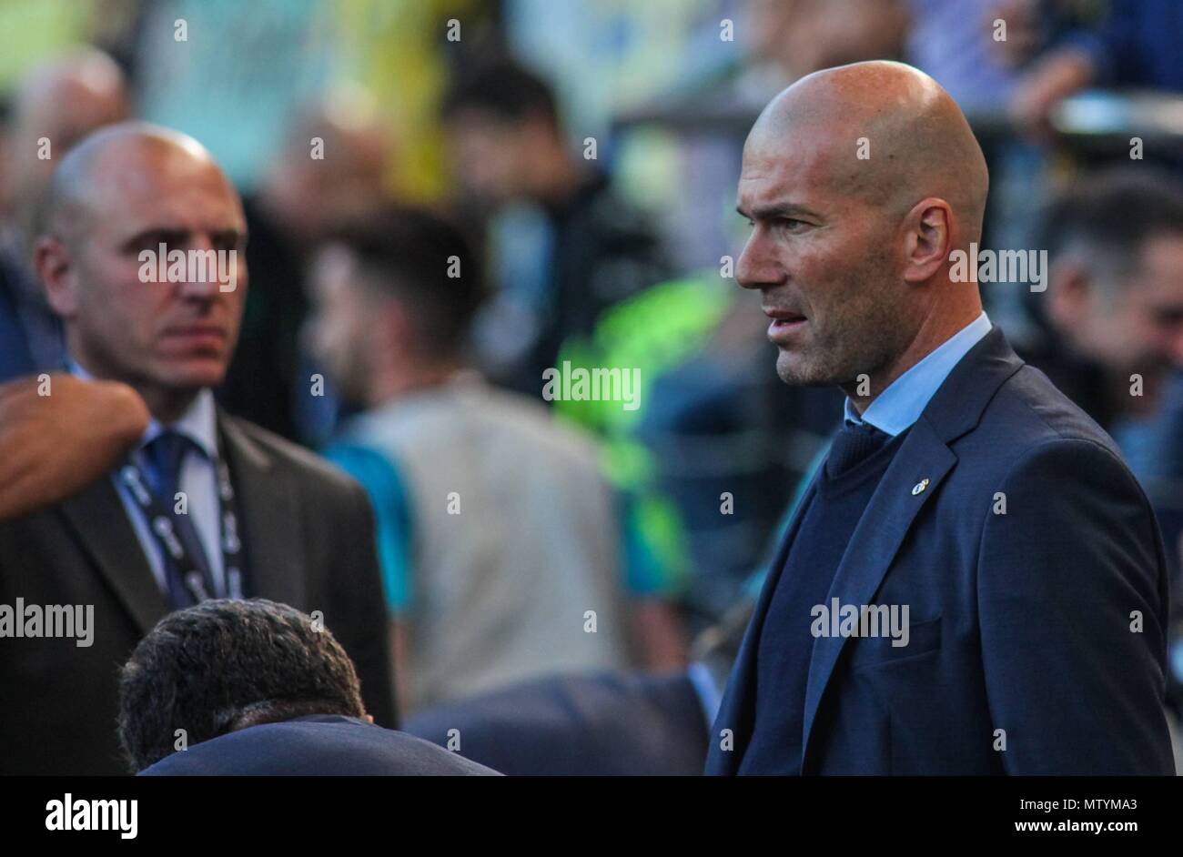 Zinedine Zidane during the match between Villarreal CF and Real Madrid ...