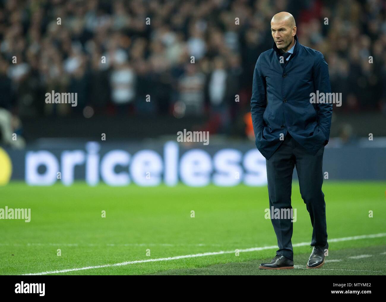 Real madrid manager zinedine zidane during the uefa champions league hi ...