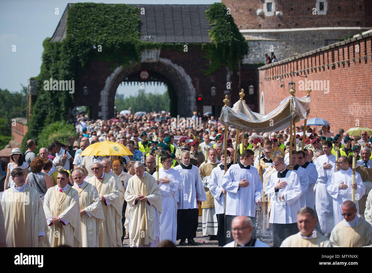 A general view of the Corpus Christi procession in Krakow. The Feast of ...