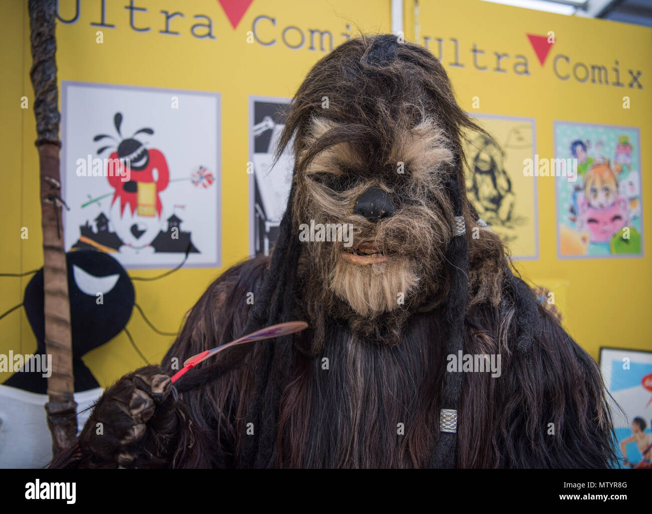 31 May 2018, Germany, Erlangen: A cosplayer dressed as Star Wars ...