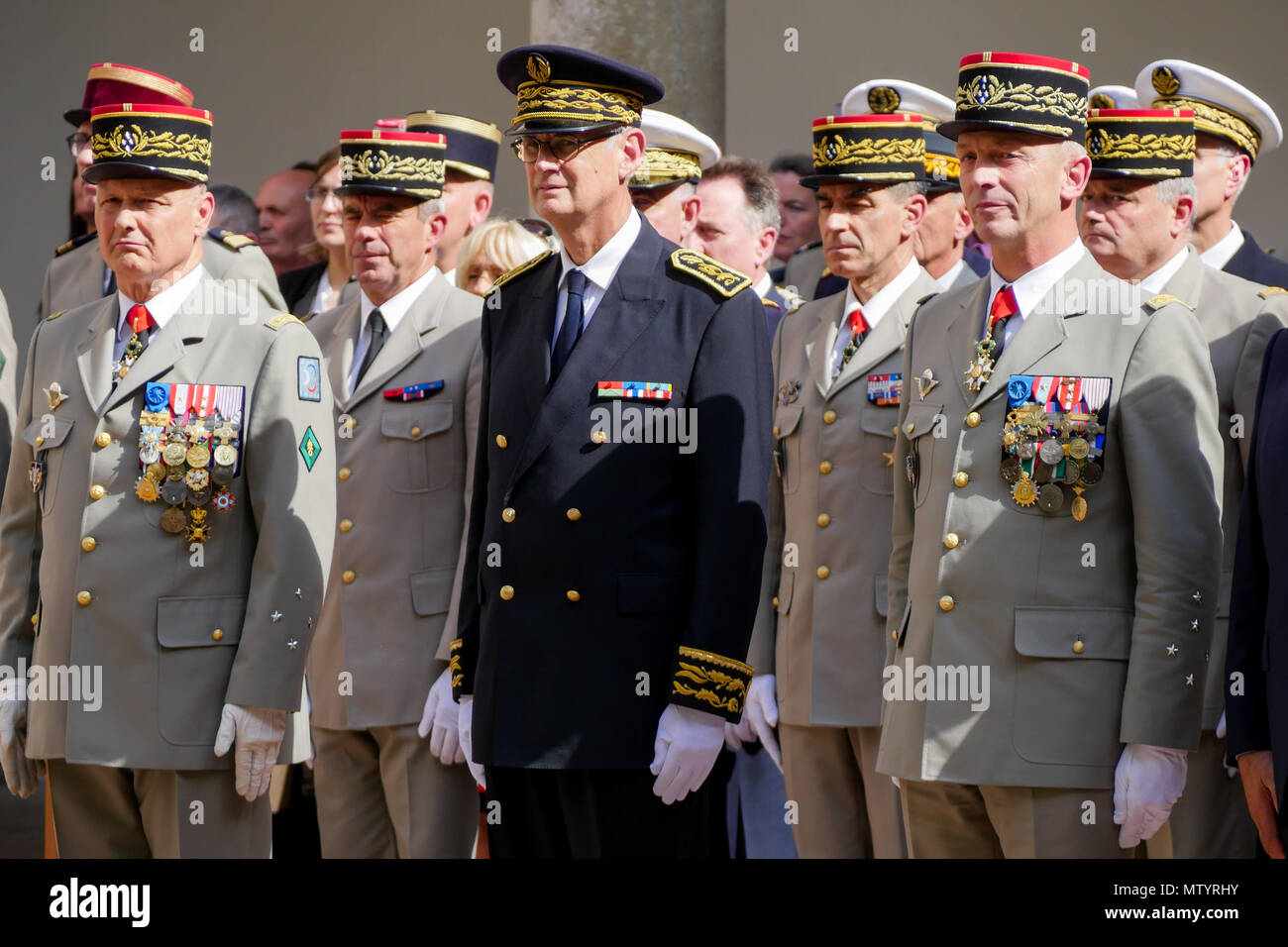 Lyon, France, 31st May 2018: General of Army Francois Lecointre (center ...