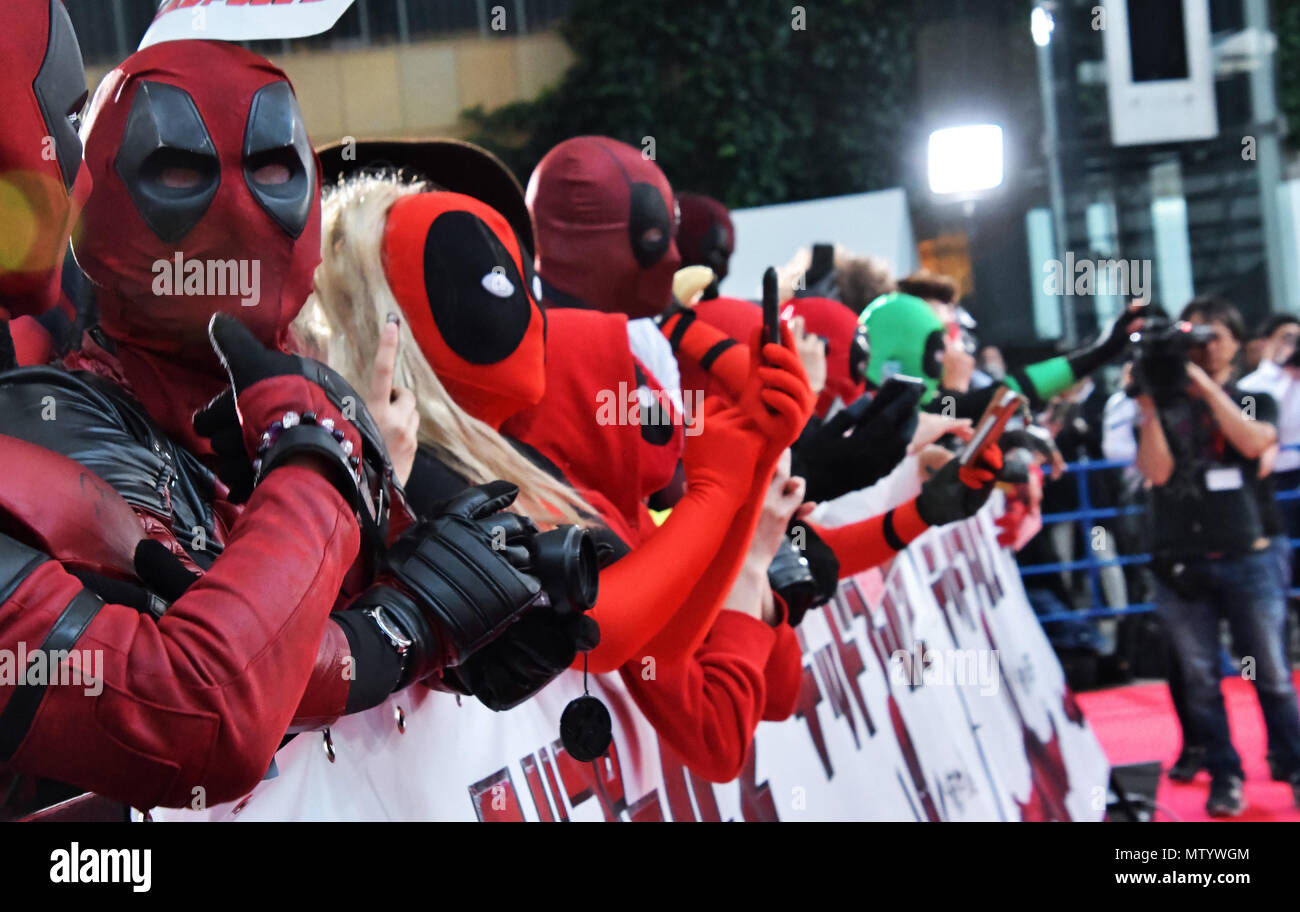 May 29, 2018, Tokyo, Japan : Japanese fans wear costumes during the ...