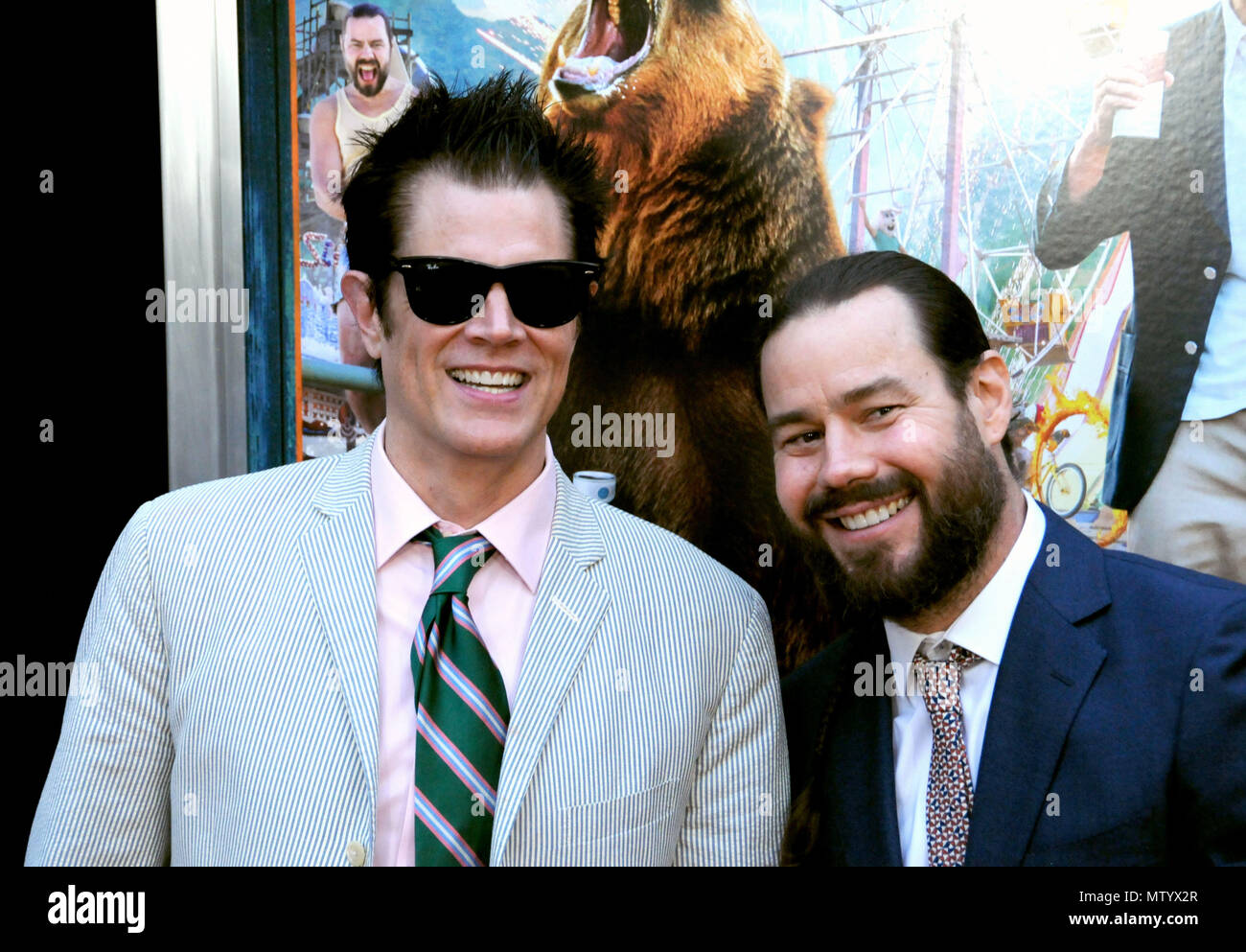 LOS ANGELES, CA - MAY 31: (L-R) Actors Johnny Knoxville and Chris ...