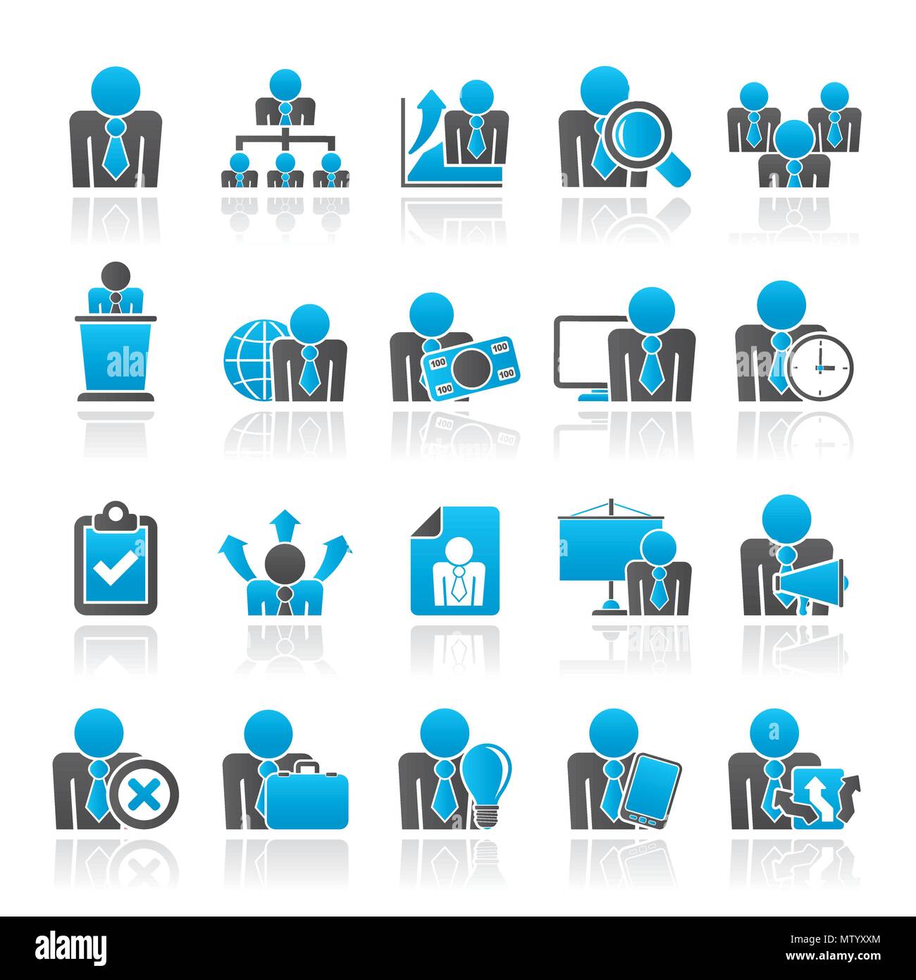 Human resource and business icons - vector icon set Stock Vector Image ...