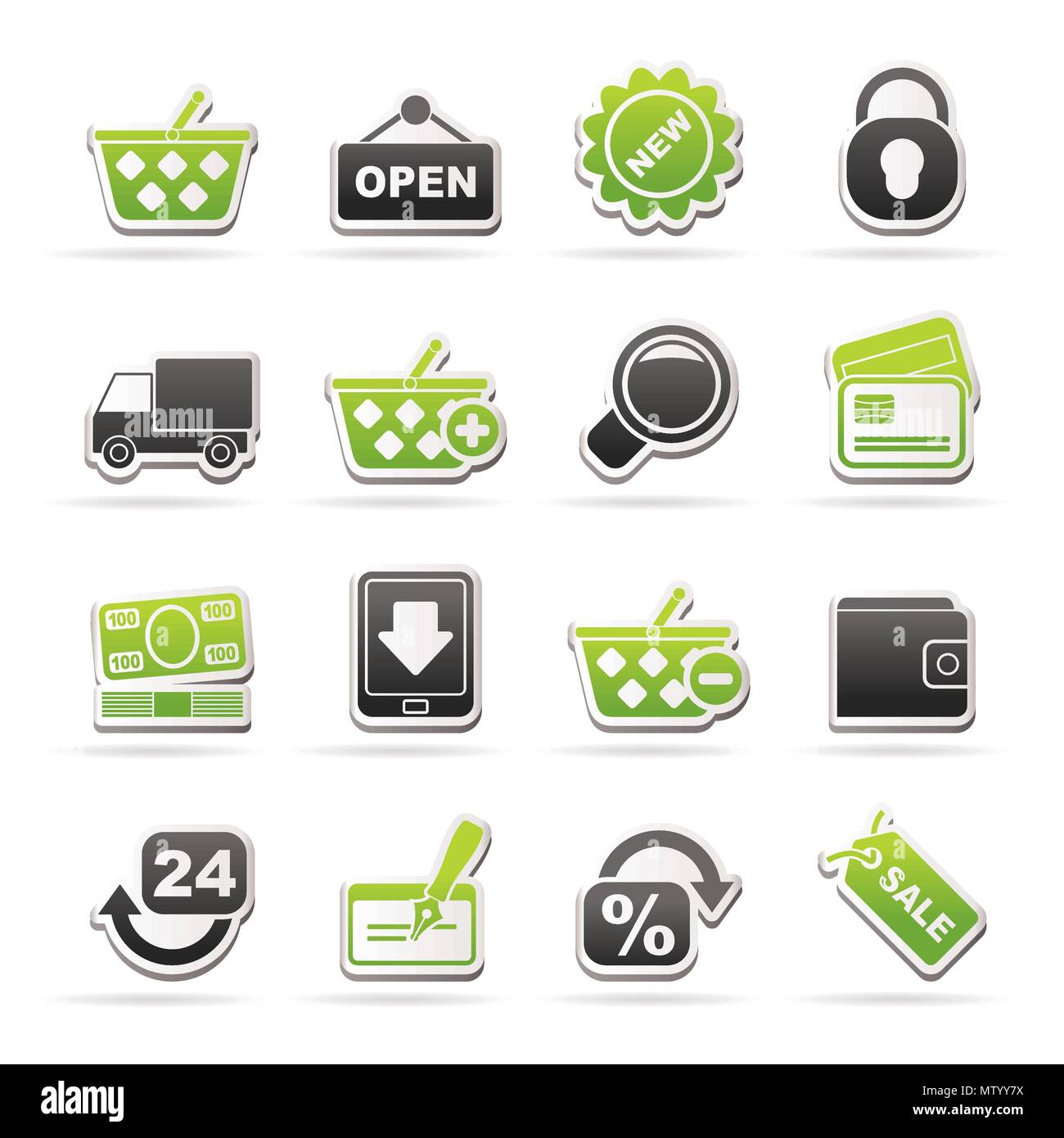 Shopping and retail icons - vector icon set Stock Vector Image & Art ...