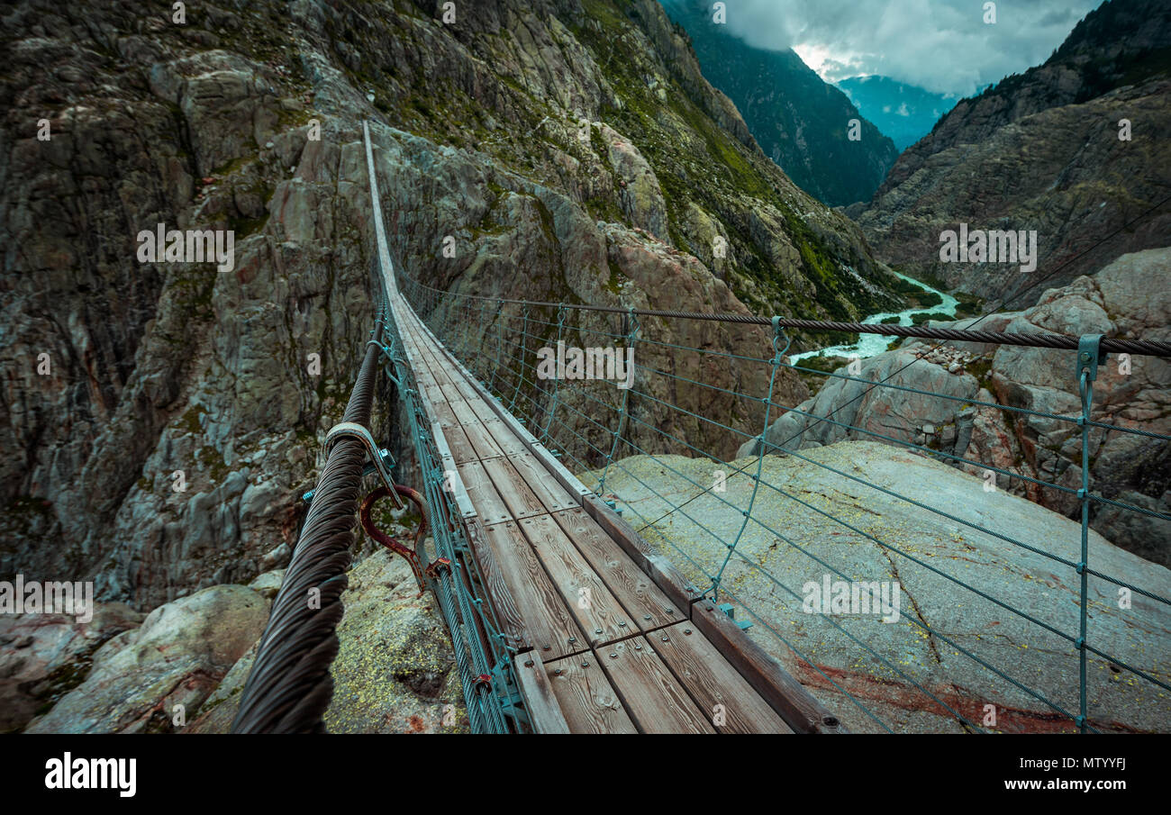 Trift Bridge, Gadmen, Swiss Alps, Switzerland Stock Photo - Alamy