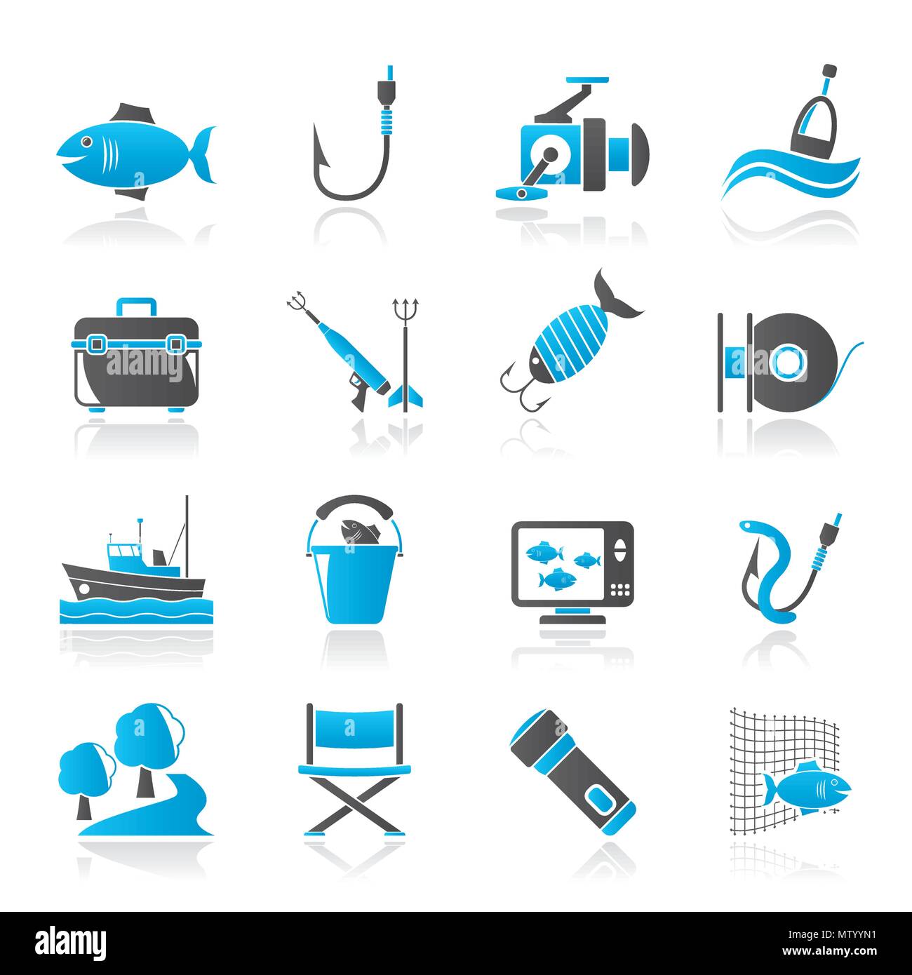 Fishing industry icons - vector icon set, Created For Print, Mobile and ...