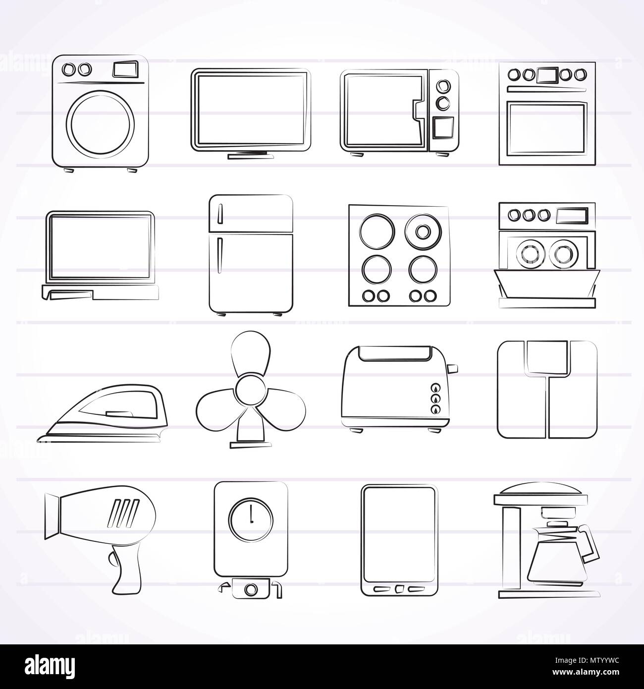 Home appliance icons - vector icon set Stock Vector Image & Art - Alamy
