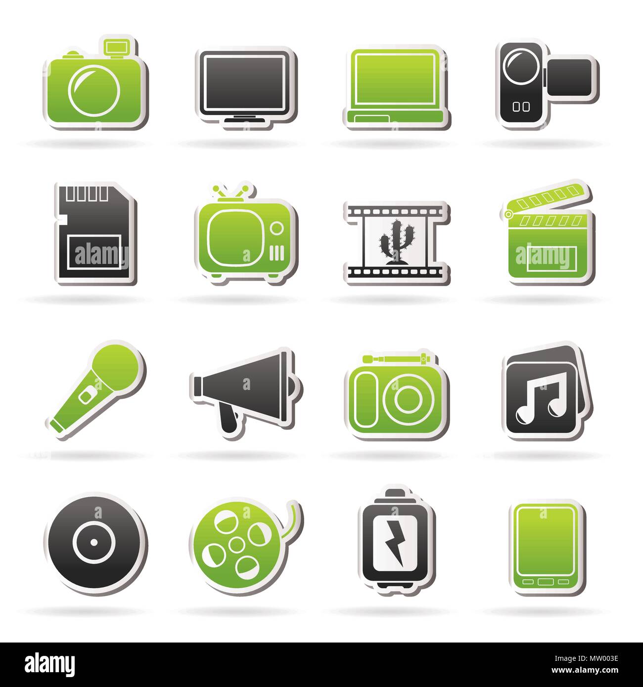 Multimedia and technology Icons - vector icon set Stock Vector Image ...