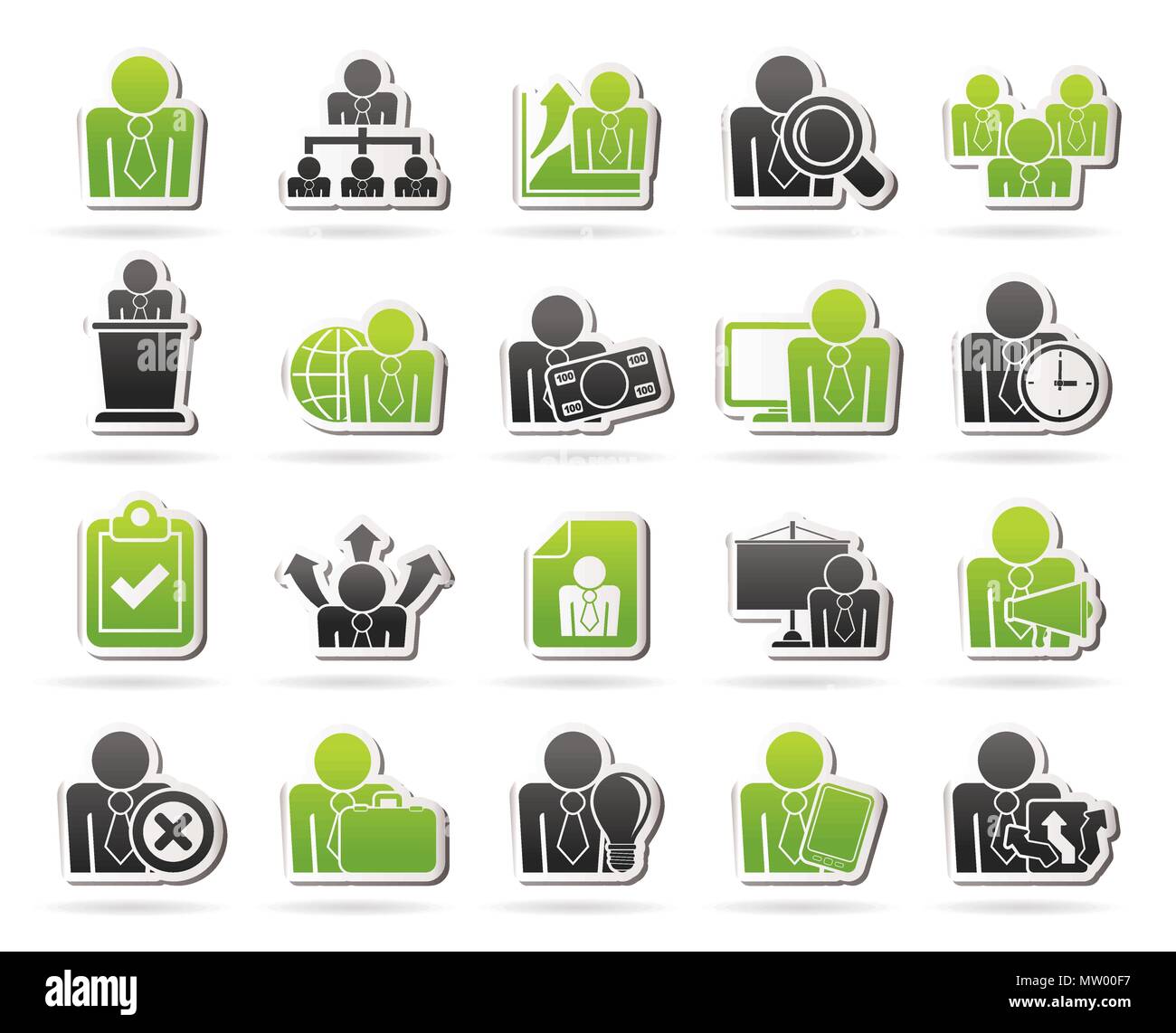 Human resource and business icons - vector icon set Stock Vector Image ...