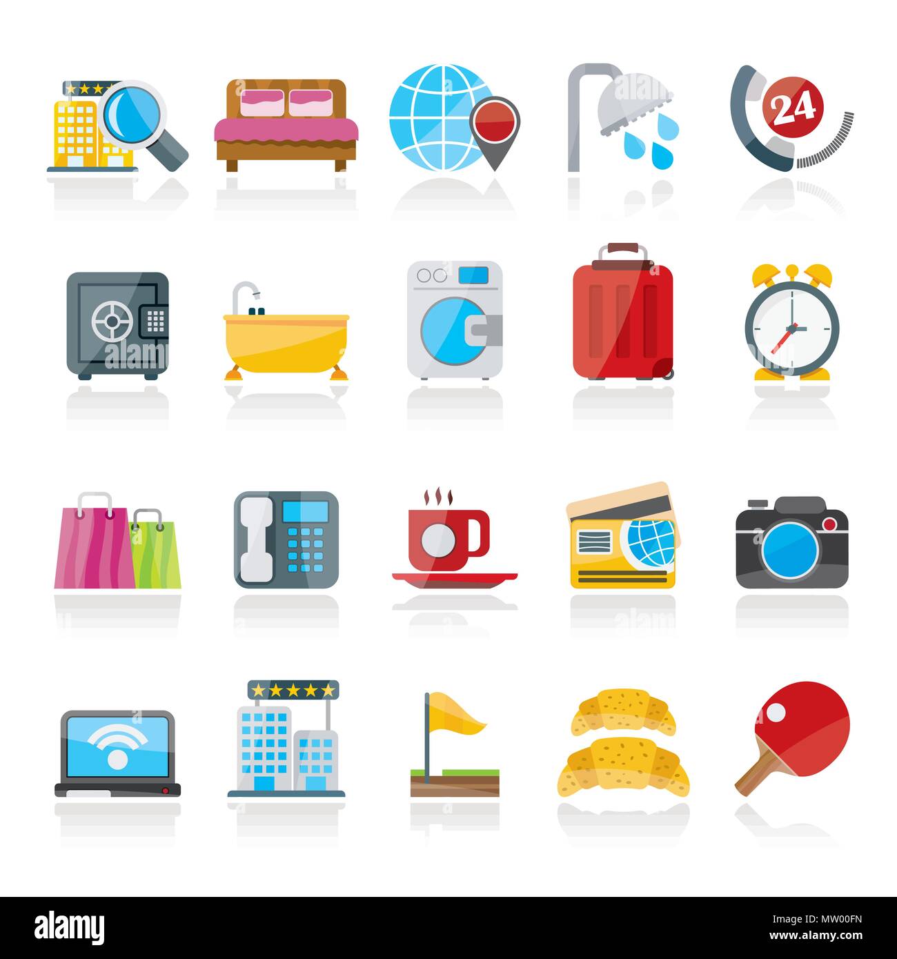 Hotel and motel services icons 1- vector icon set Stock Vector Image ...