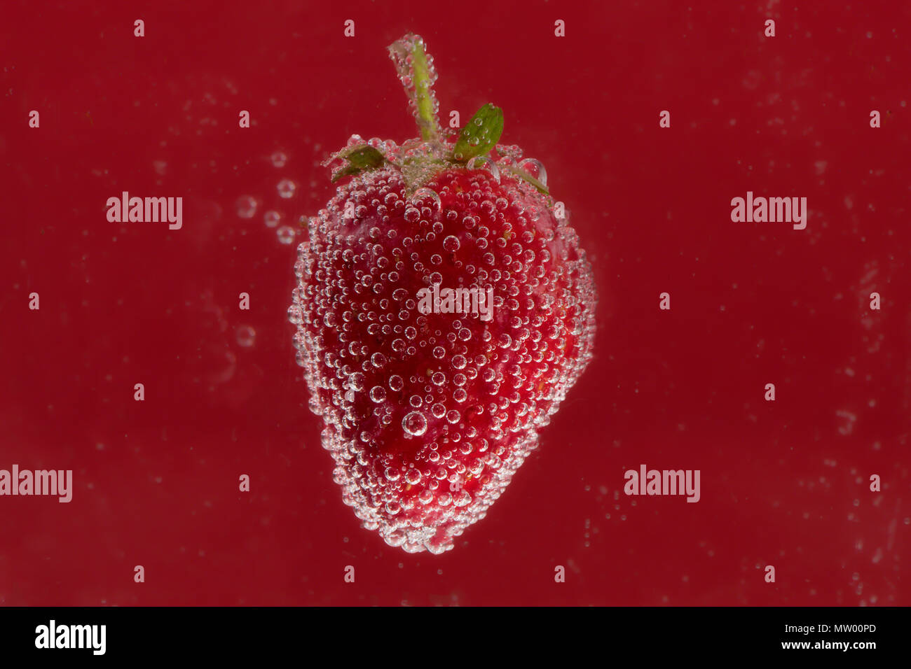 Strawberry in water Stock Photo - Alamy